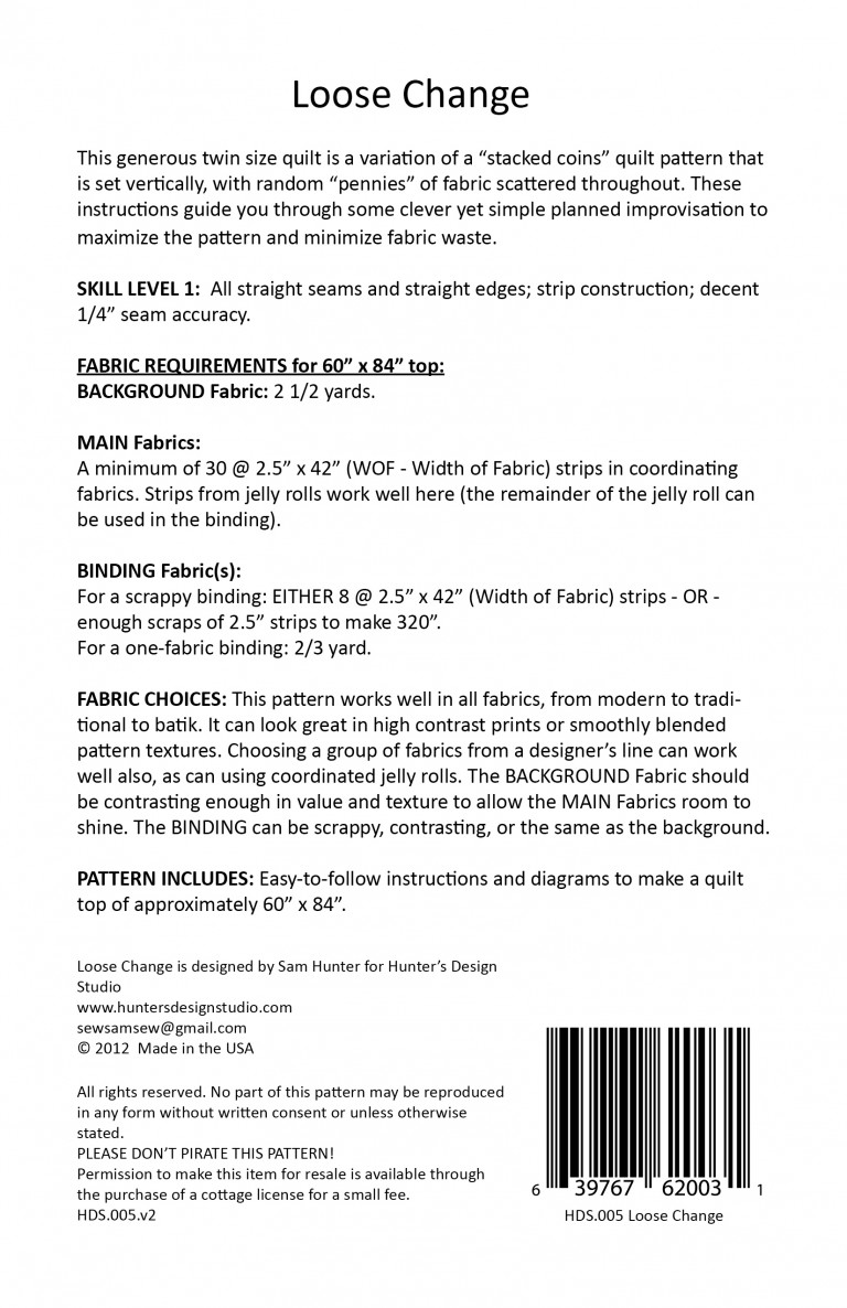 Loose Change - PDF - Hunter's Design Studio