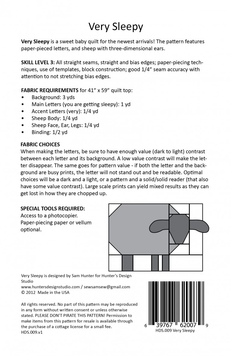 Very Sleepy Pdf Hunter S Design Studio
