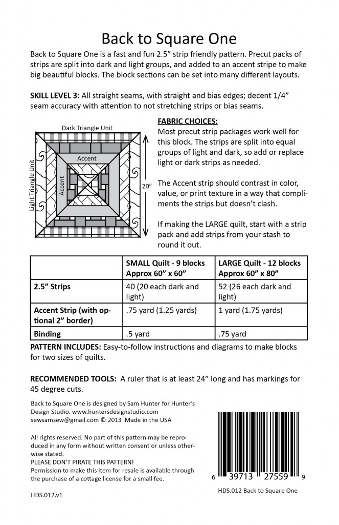 Back to Square One - PDF - Hunter's Design Studio