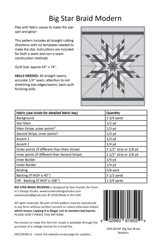 Big Star Braid Modern - PDF - Hunter's Design Studio