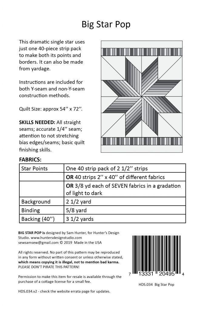 Big Star Pop - PDF - Hunter's Design Studio