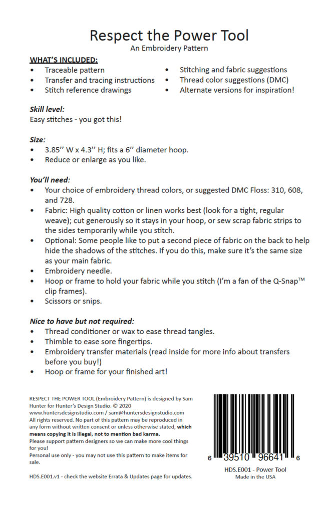 Stickers: Respect the Power Tool - Hunter's Design Studio